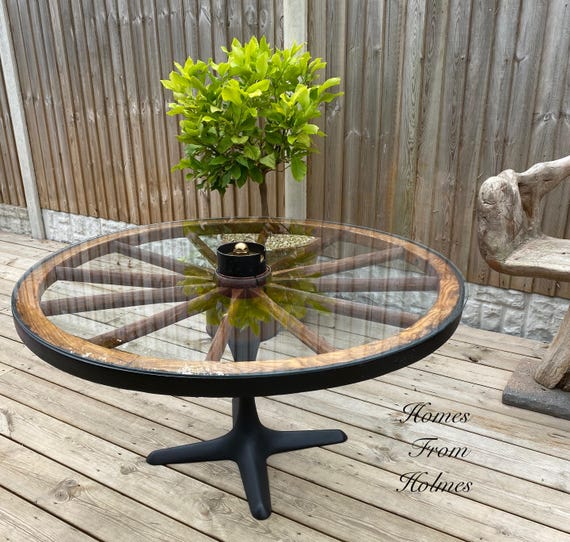 Antique Oak Cartwheel Coffee Table Rustic Coffee Table Industrial Coffee Table Rare Oak Coffee Table Wagon Wheel Coffee Table Etsy UK