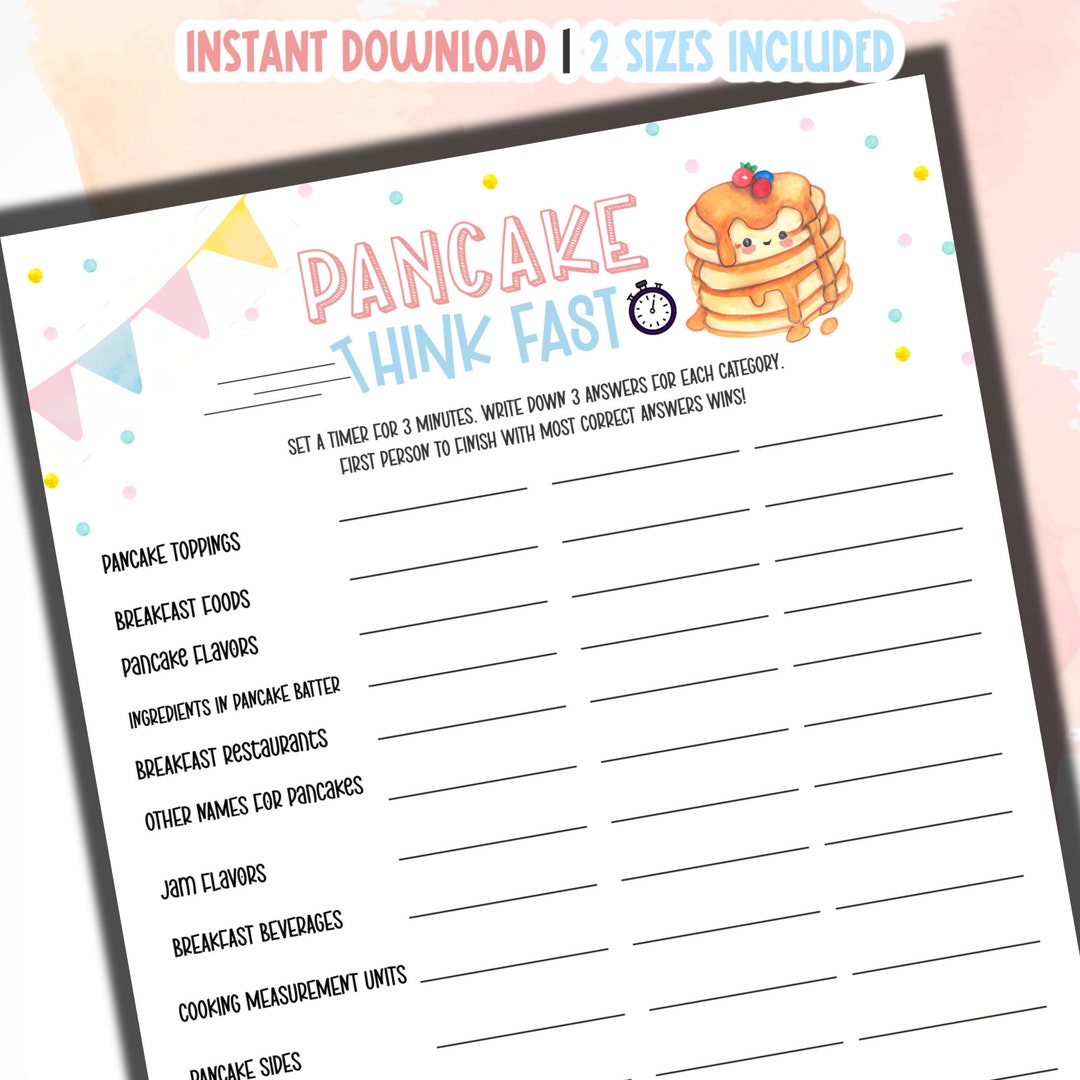 Pancake Party Game | Pancake Think Fast Game | Pancakes and Pajamas ...