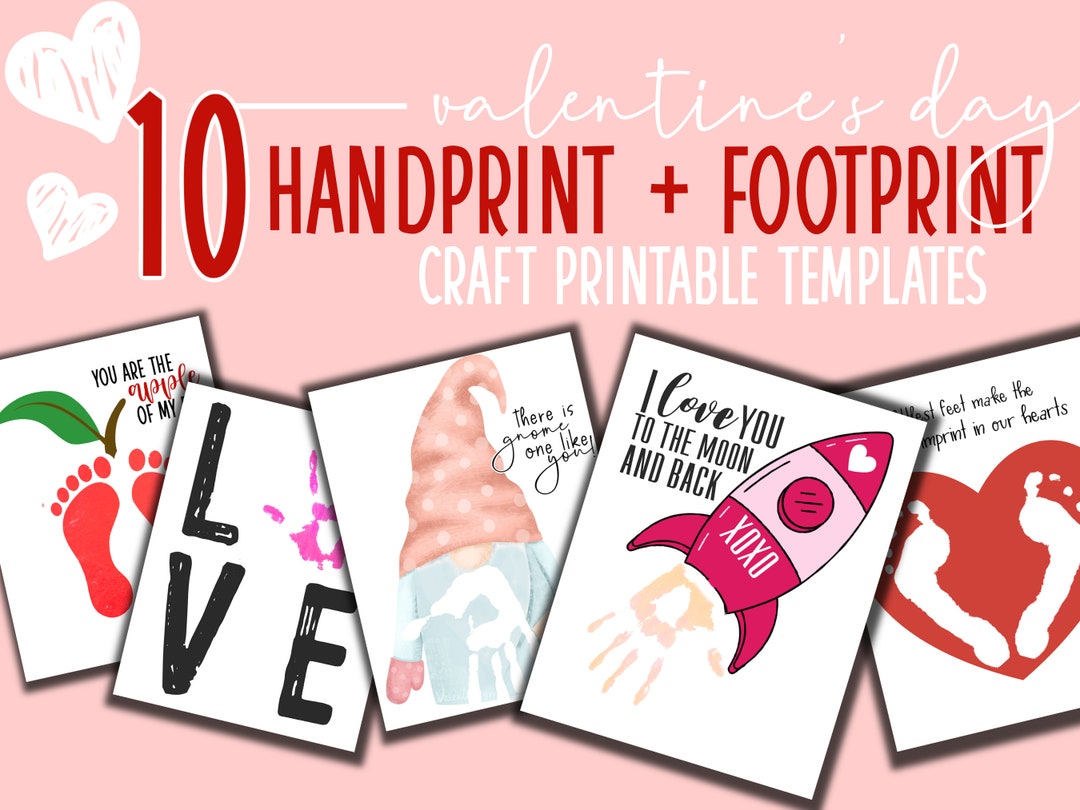 Valentines Handprint Craft Bundle, Valentines Handprint Art Printable ...