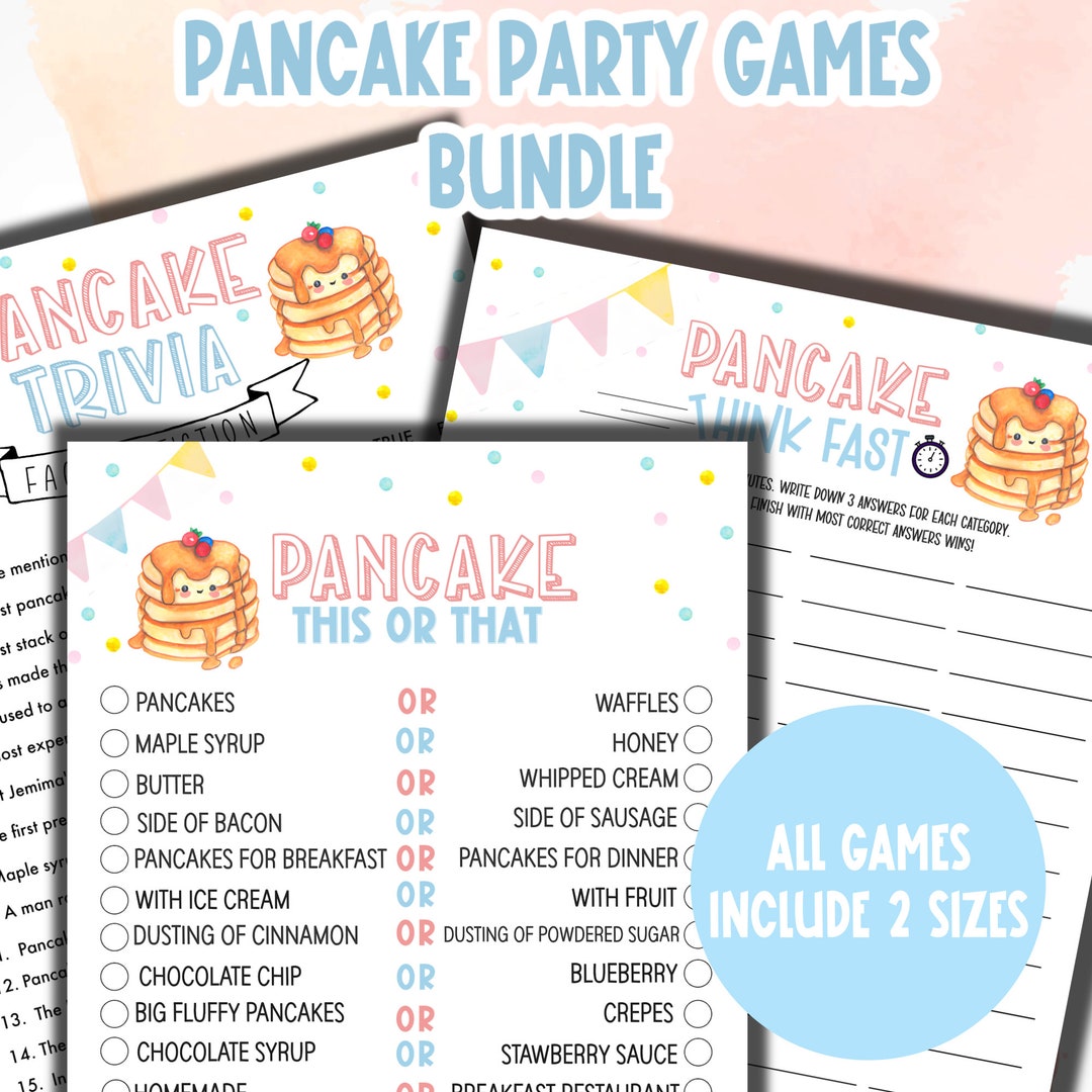 Pancake Party Games Bundle | Pancakes and Pajamas | Pancake Day Games ...