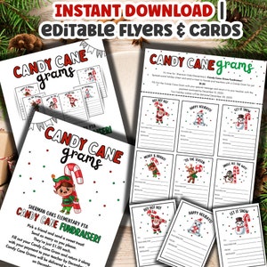 Candy Cane Gram Fundraiser Flyer EDITABLE | Christmas Gram Flyer ...
