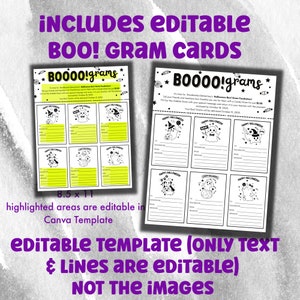 Boo Grams Templates Fundraiser Flyer EDITABLE | Halloween Candy Gram ...