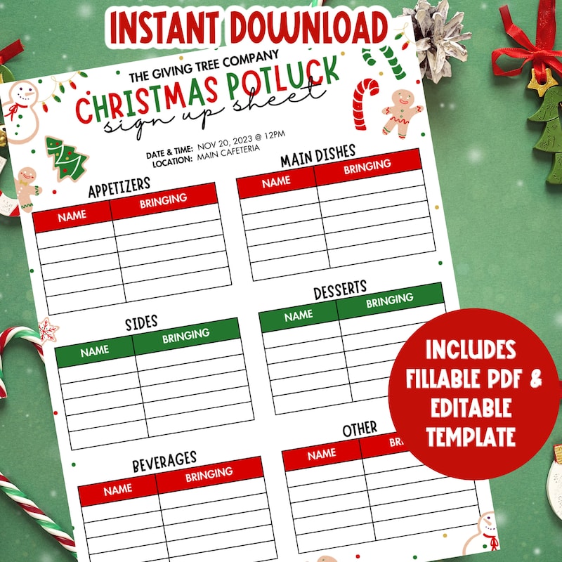 Christmas Potluck Work - Etsy