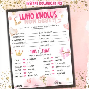 Who Knows Mom Best Game | How Well Do You Know Mommy Game| Mother's Day ...