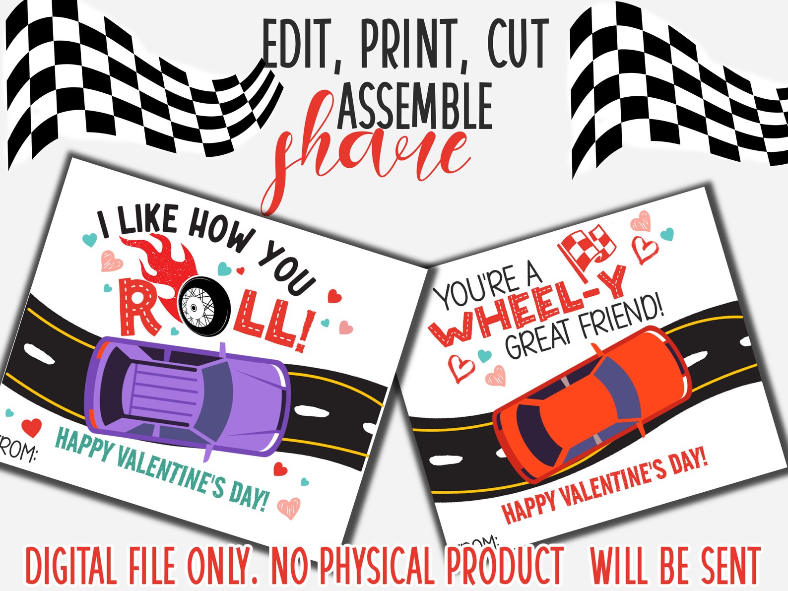 Hot Wheels Valentine Cards Printable | Matchbox Car Valentine Tags ...