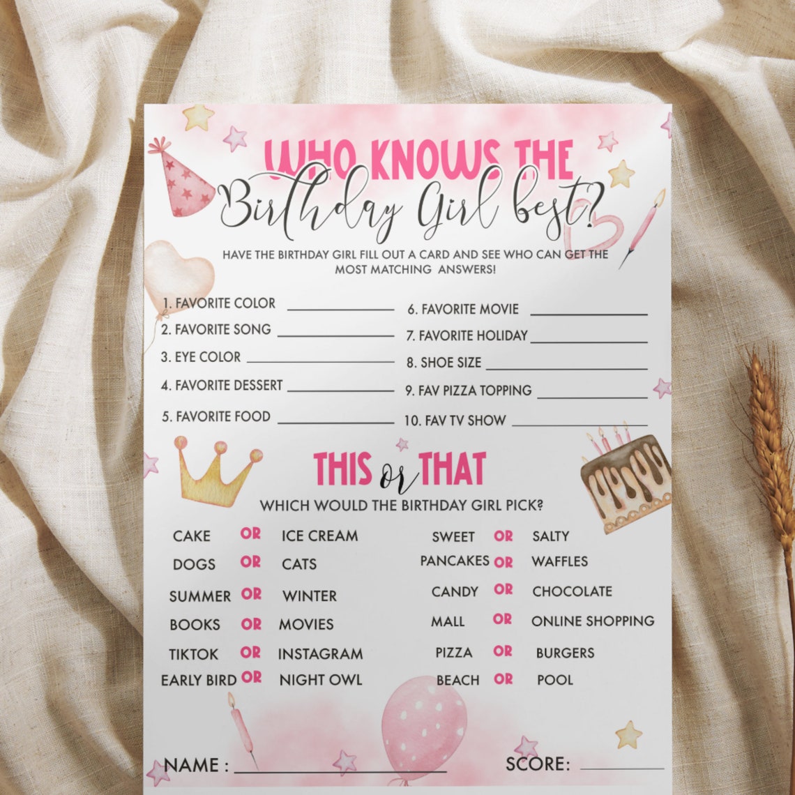 Who Knows the Birthday Girl Best | How Well Do You Know the Birthday ...