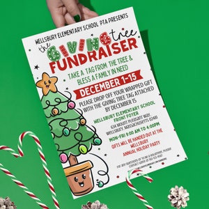 Giving Tree Fundraiser Flyer EDITABLE TEMPLATE | Christmas Giving Tree ...