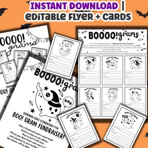 Boo Grams Templates Fundraiser Flyer EDITABLE | Halloween Candy Gram ...