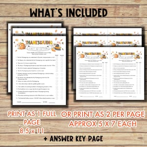 Thanksgiving Fact or Fiction | Thanksgiving Trivia Game | - Etsy