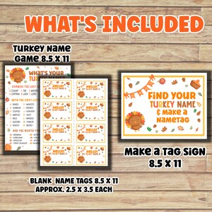 What's Your Turkey Name Game With Nametags | Friendsgiving Game ...