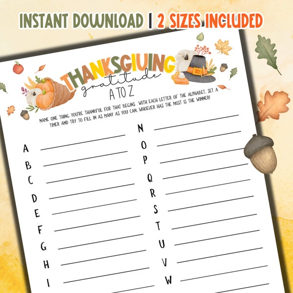 Thankful Game - Etsy