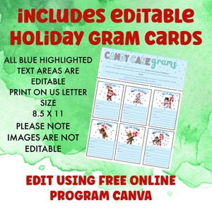 Candy Cane Gram Fundraiser Flyer EDITABLE | Christmas Gram Flyer ...