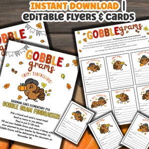 Thanksgiving Gobble Gram Flyer EDITABLE | Thanksgiving Candy Gram PTO ...