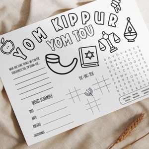 Yom Kippur Coloring Placemat | Yom Kippur Activity Sheet for Kids ...