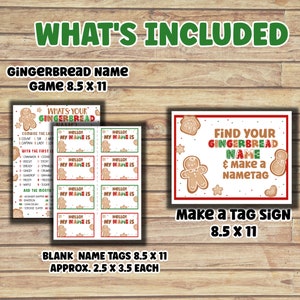 What's Your Gingerbread Name Game With Nametags & Sign | Gingerbread ...