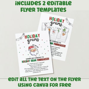 Holiday Gram Fundraiser EDITABLE | Christmas Gram Flyer | Candy Cane ...