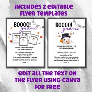 EDITABLE Boo Gram Fundraiser Flyer Template | Halloween Candy Gram PTO ...