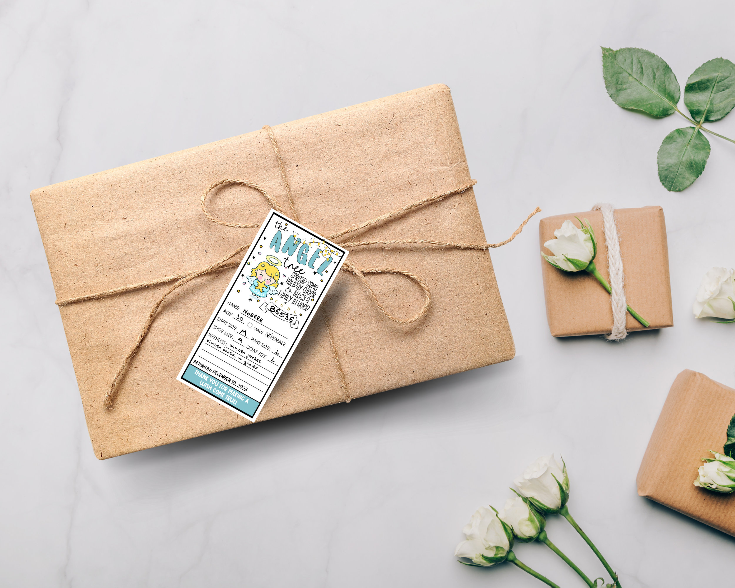 Angel Tree Gift Tags EDITABLE | Giving Tree Gift Tag Template ...