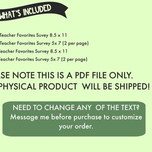 Teacher Appreciation Gift Survey, Teacher's Favorite Things ...