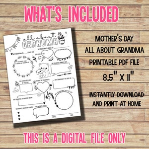 All About My Grandma Printable | All About Grandma Questionnaire ...