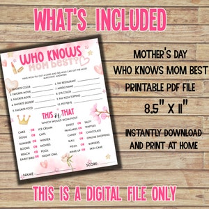 Who Knows Mom Best Game | How Well Do You Know Mommy Game| Mother's Day ...