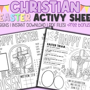 Christian Easter Coloring Activity Placemat Printable PDF, Christian ...