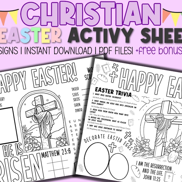 Christian Easter Coloring Placemat - Etsy