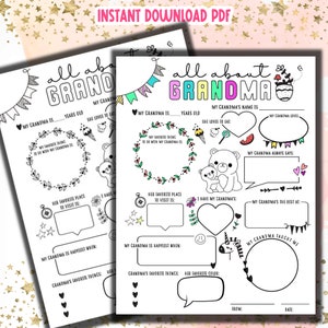 All About My Grandma Printable | All About Grandma Questionnaire ...