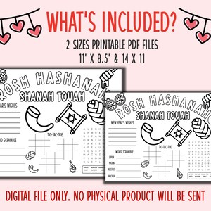 Rosh Hashanah Coloring Activity Placemat Printable | Jewish High ...