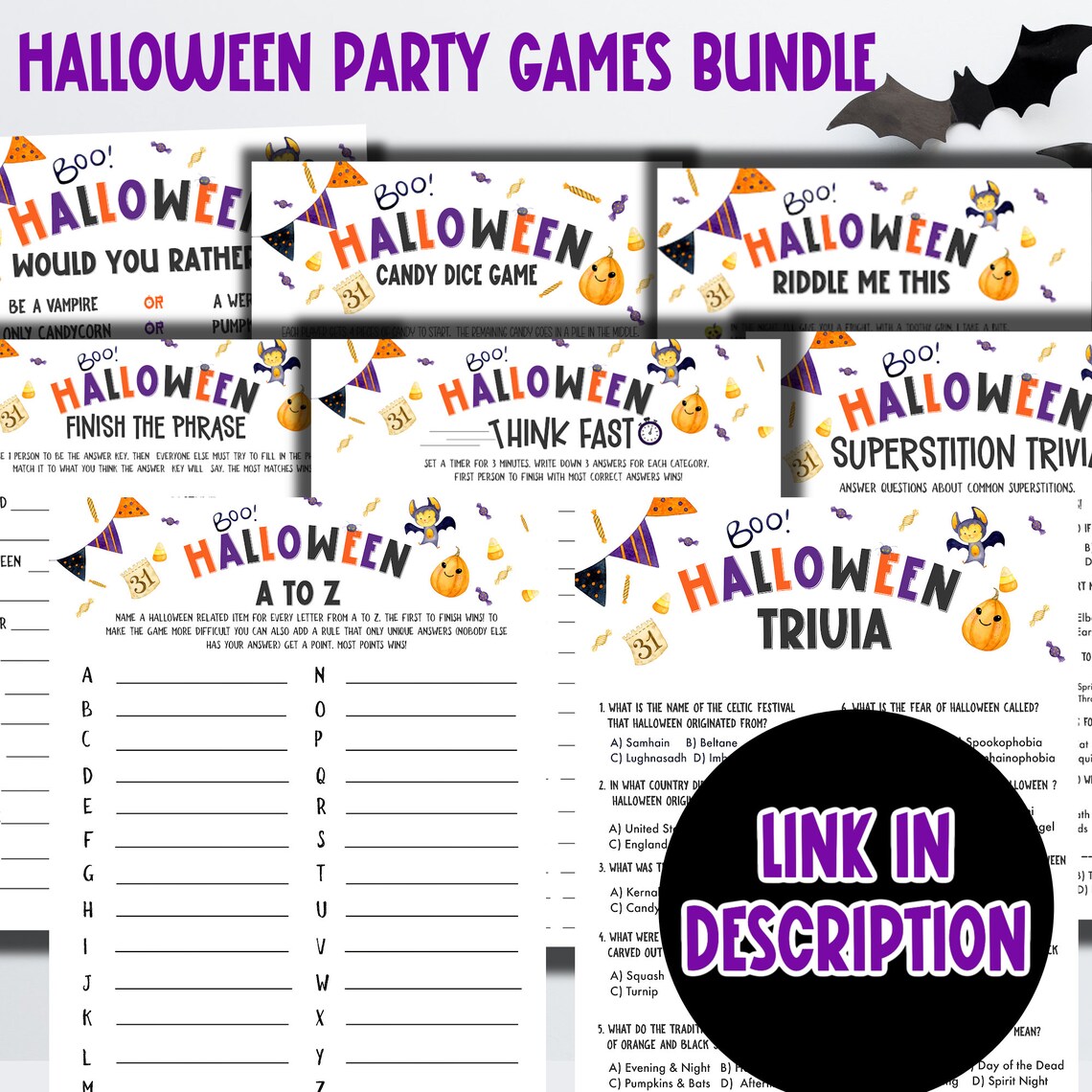 Halloween Think Fast Game Printble | Halloween Think Quick | Halloween ...