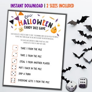 Halloween Candy Dice Game Printable | Halloween Pass the Candy Game ...