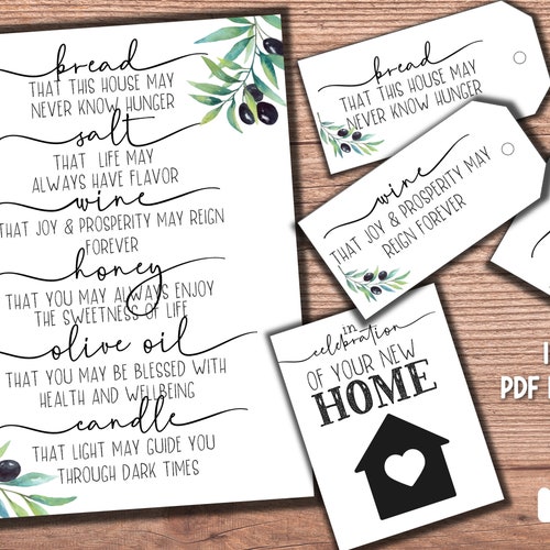 Housewarming Printable House Blessing Printable Bread Salt - Etsy