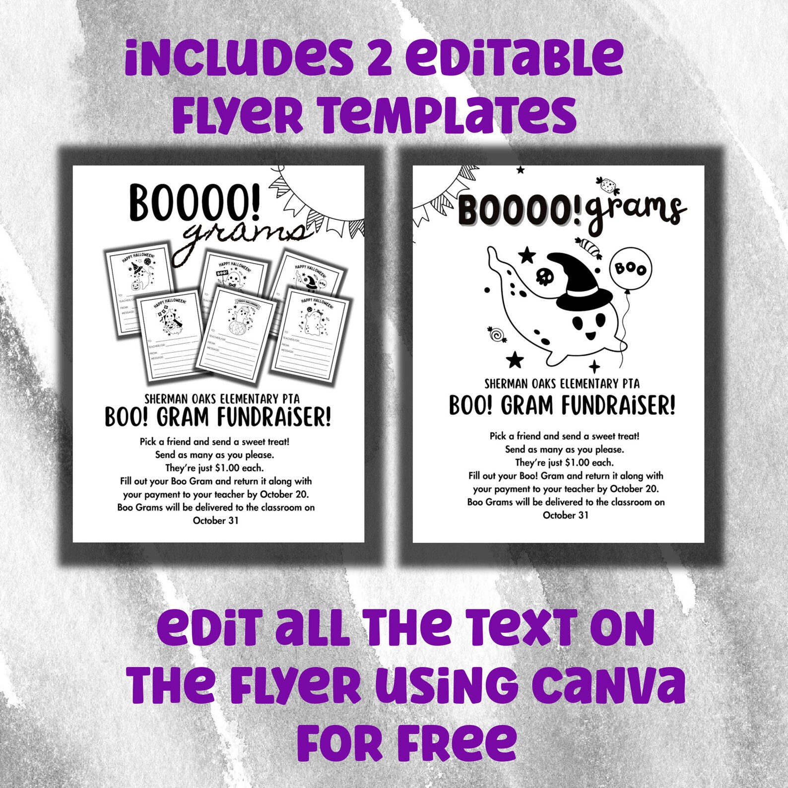 Boo Grams Templates Fundraiser Flyer EDITABLE | Halloween Candy Gram ...