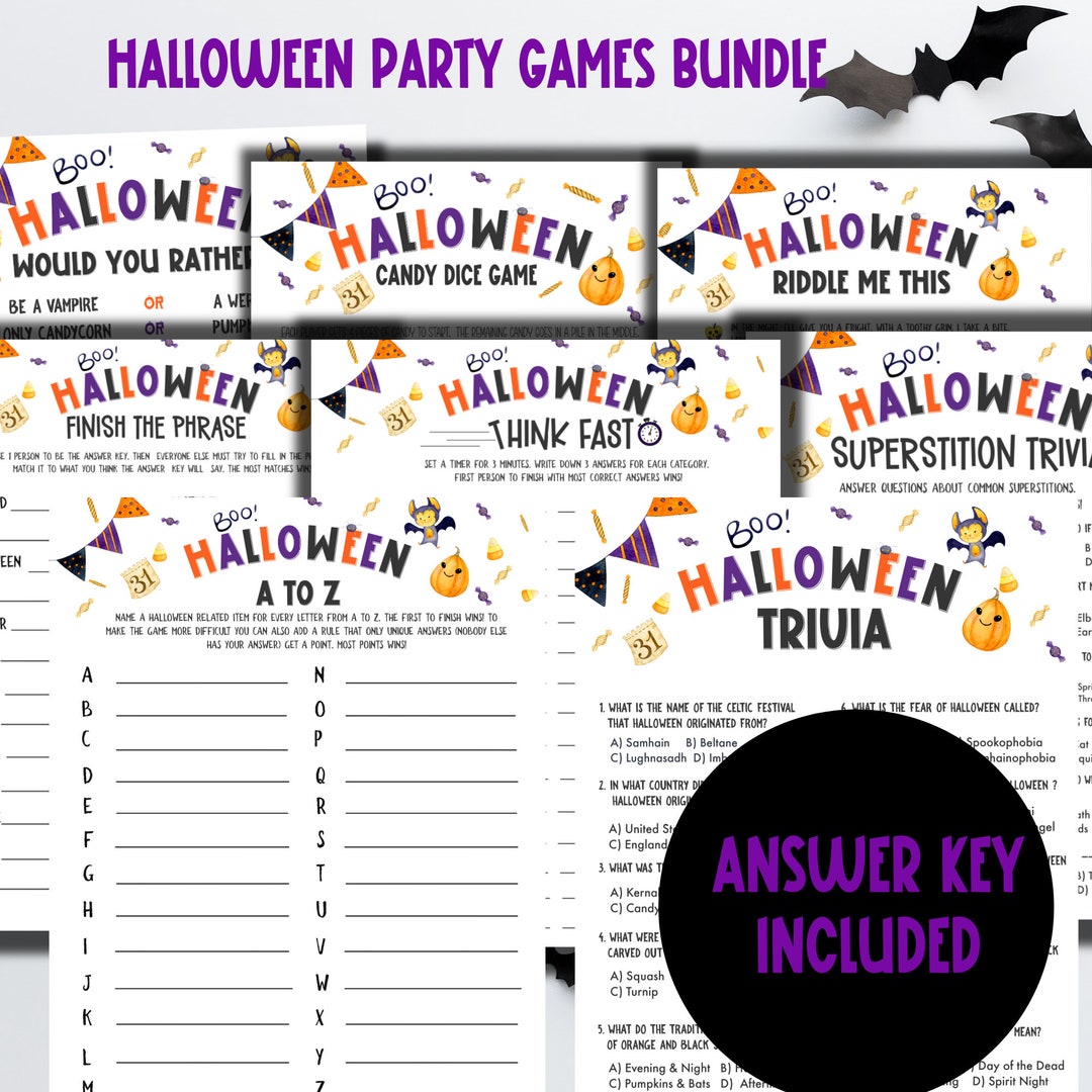 Halloween Party Games Bundle | Halloween Trivia Games | Halloween Games ...