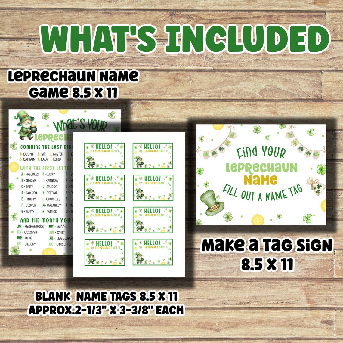 What's Your Leprechaun Name, Leprechaun Name Game With Name Tags, St ...