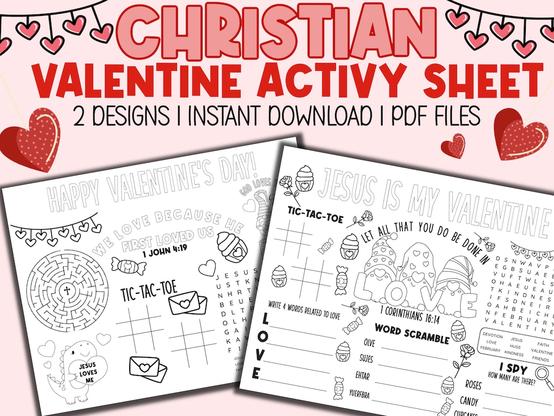 Christian Valentine's Day Activity Sheet Printable | Valentine's Day ...