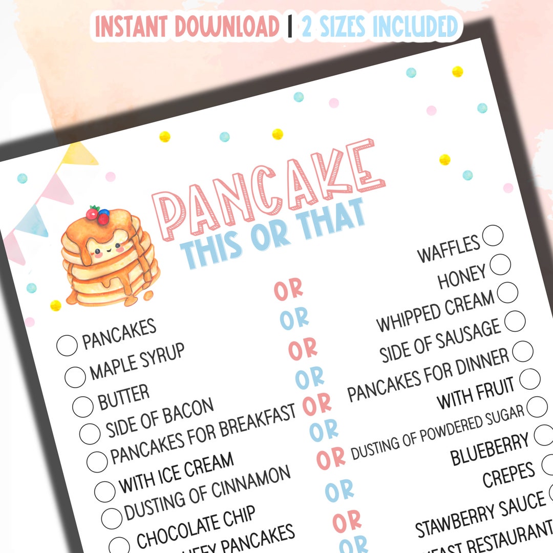 Pancake Party Games | Pancake This or That Game | Pancakes and Pajamas ...