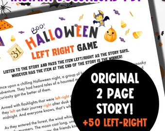 Left Right Halloween Kids Left Right Game School Activity - Etsy