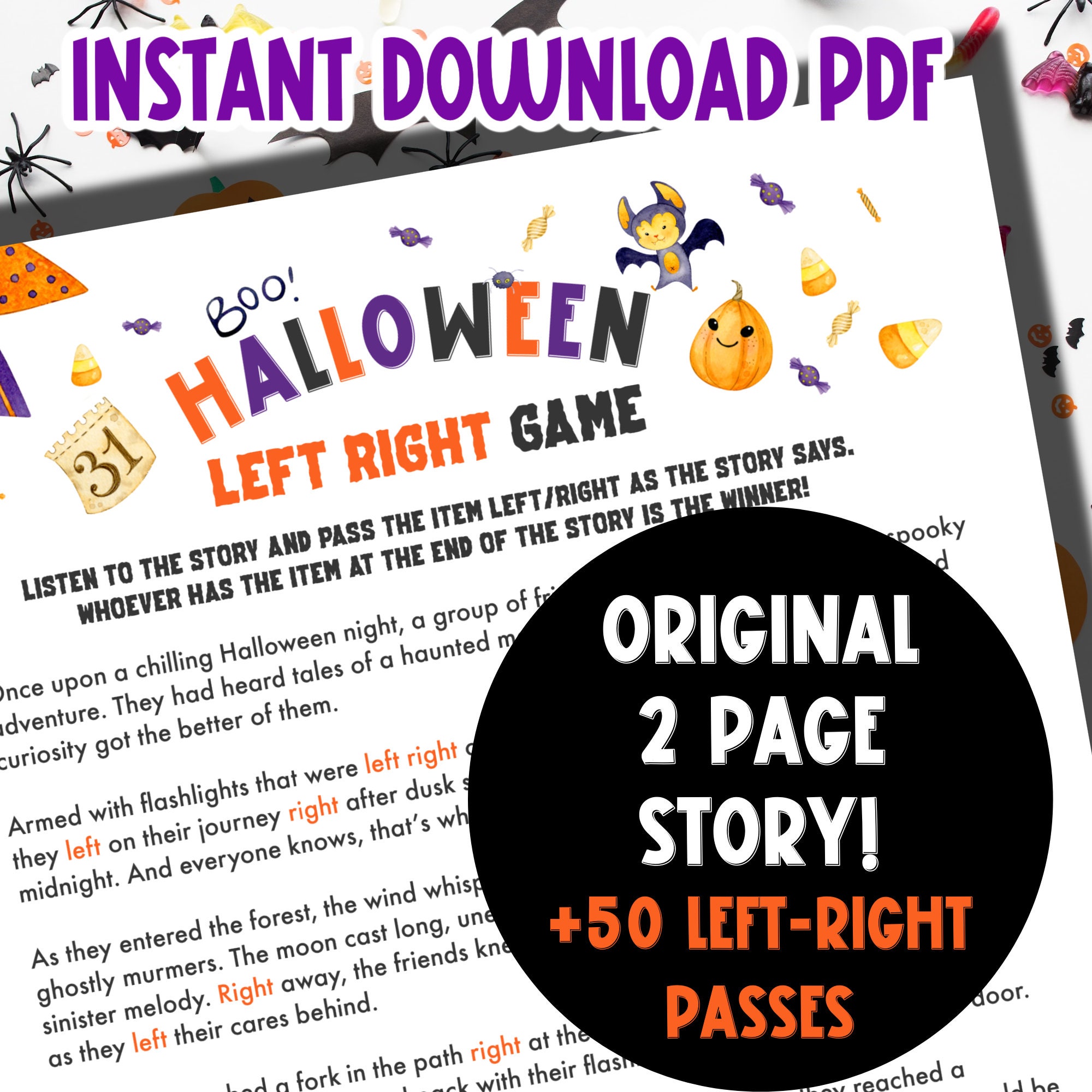 Left Right Halloween Printable | Halloween Left Right Game | Pass the ...