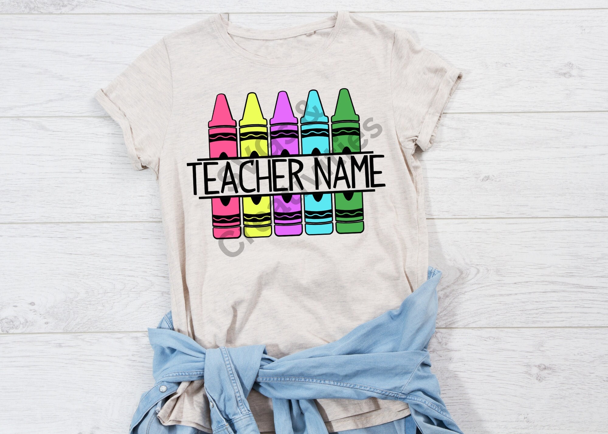Personalizable Crayon Teacher Design SVG PNG JPG Digital - Etsy