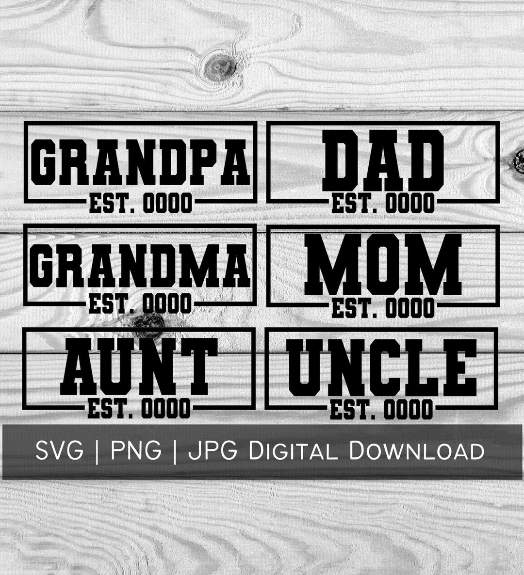 Personalized Family Est. Year Bundle SVG, PNG, JPG Digital Download - Etsy