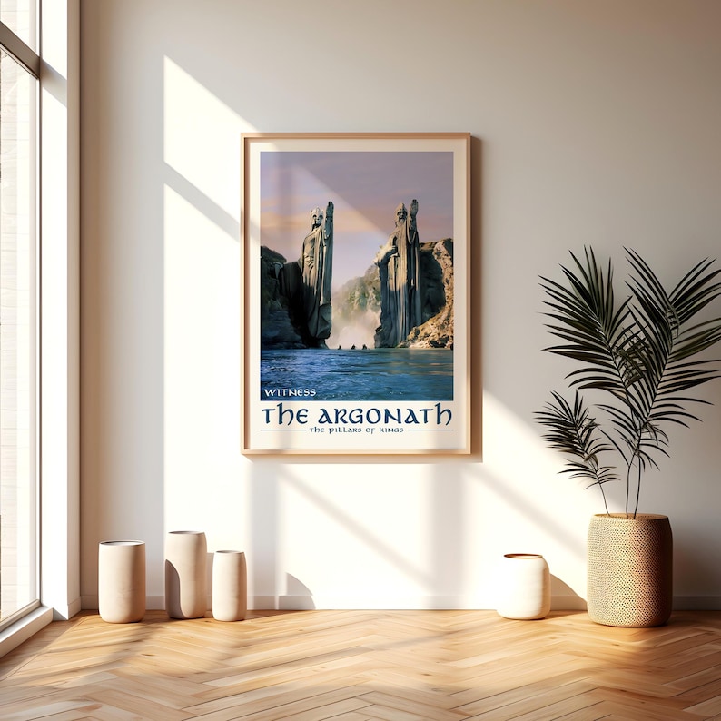 Witness Argonath LOTR Wall Art Print - Vintage Travel Poster Style ...