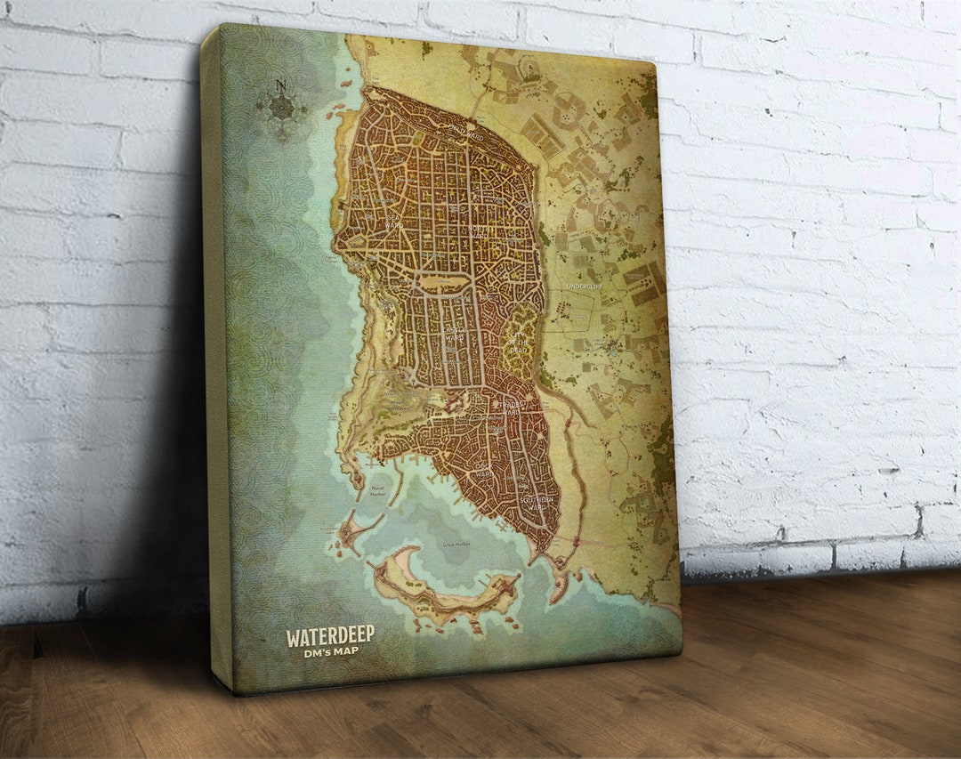 Waterdeep Map Canvas Print: Dungeons and Dragons Wall Art - Etsy UK