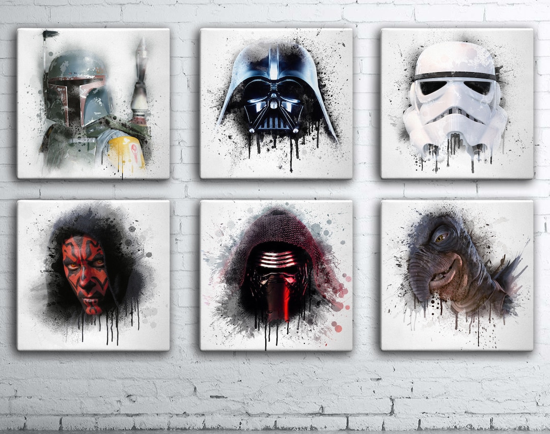 Star Wars (villains) 'paint Splatter' Characters - Hand Stretched ...