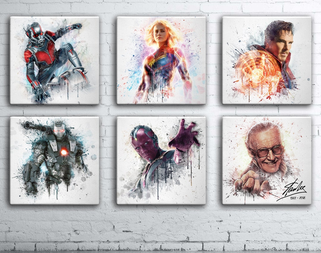 Superhero 'paint Splatter' Characters (part 2) - Wall Art Picture Home ...