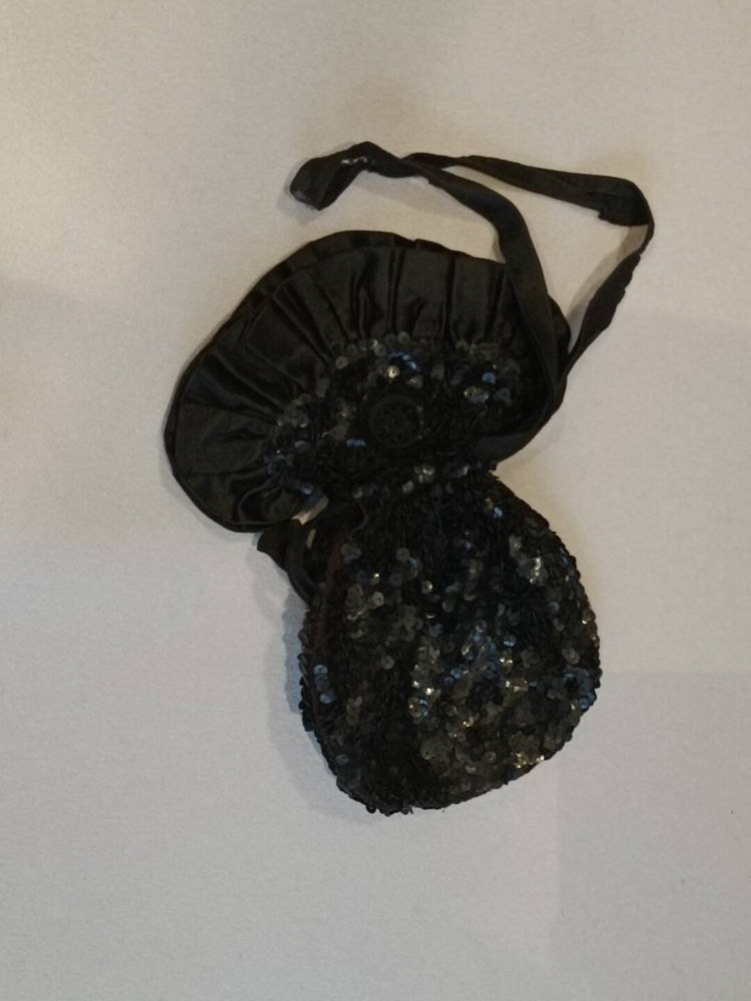 Antique Late Victorian Black Sequined Reticule - Etsy