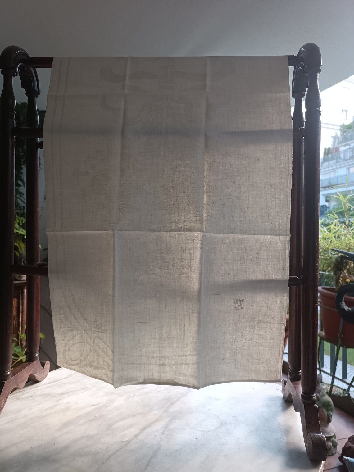 Antique Art Nouveau Linen Damask Guest Towel - Etsy