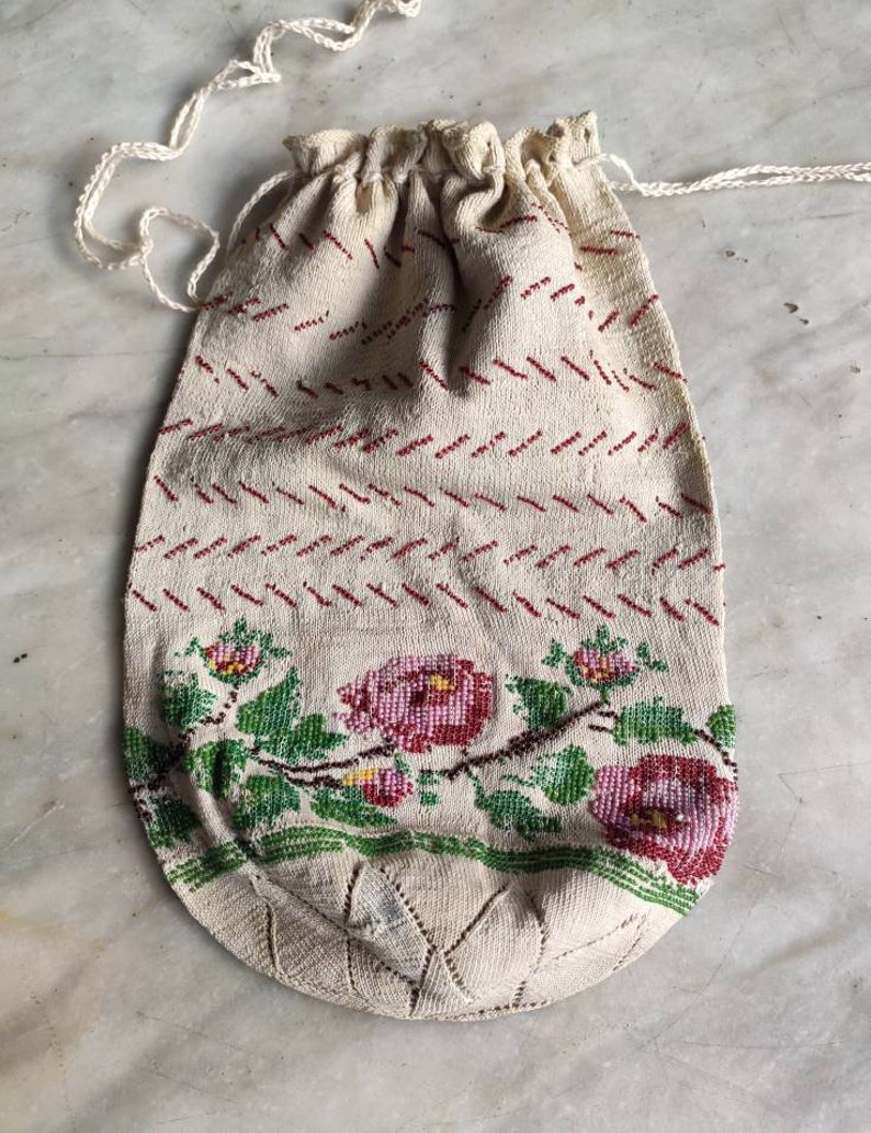 Georgian Knitted Beaded Reticule. - Etsy