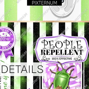 People Repellent Spray Tumbler Wrap PNG, Funny Green Beetle 20oz Skinny ...