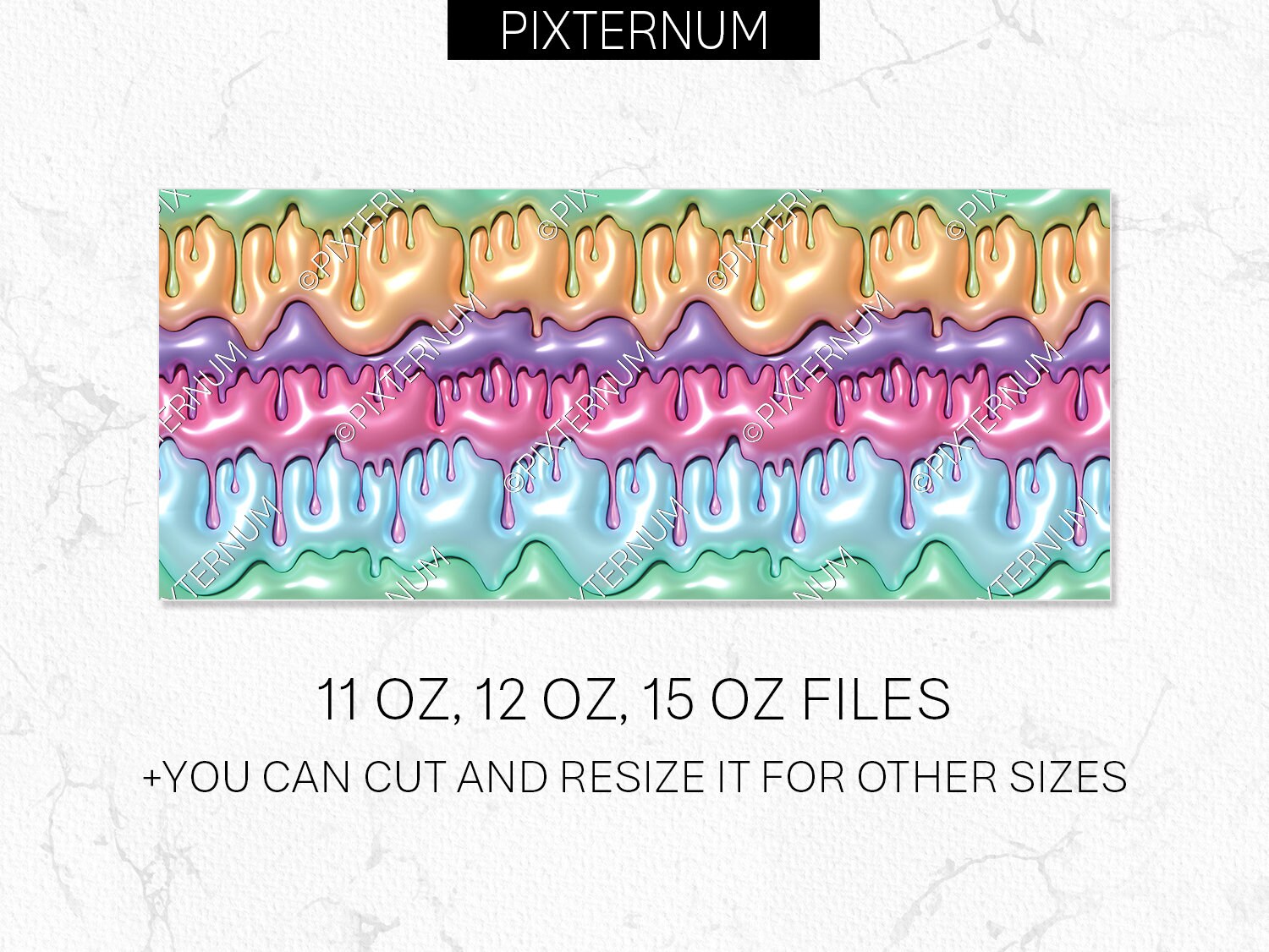 3d Inflated Dripping Mug Wrap PNG, Mug Sublimation Design Template ...